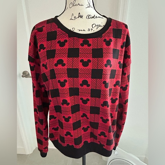 Disney | Sweaters | Disney Womens Red And Black Mickey Sweater | Poshmark